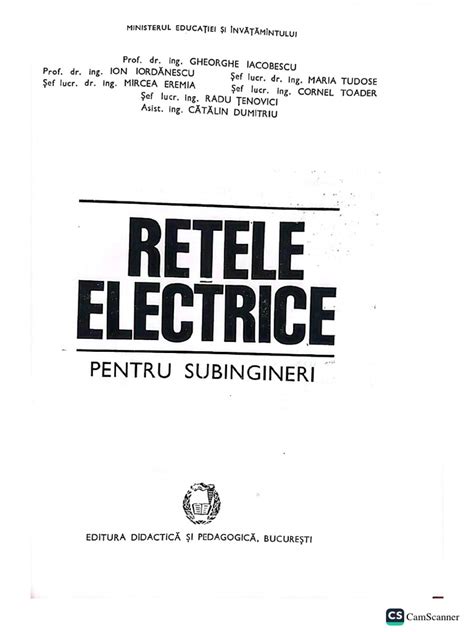 Retele Electrice Eremia Iacobescu Pdf