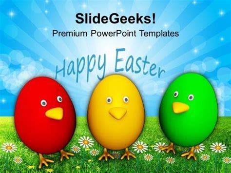 Colorful Easter Eggs Religion Powerpoint Templates Ppt Backgrounds For