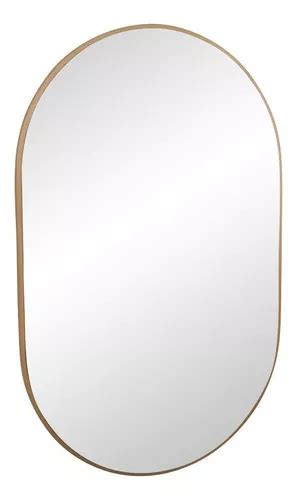 Espelho Oval Londres 80x50cm Com Borda Dourada Mercadolivre