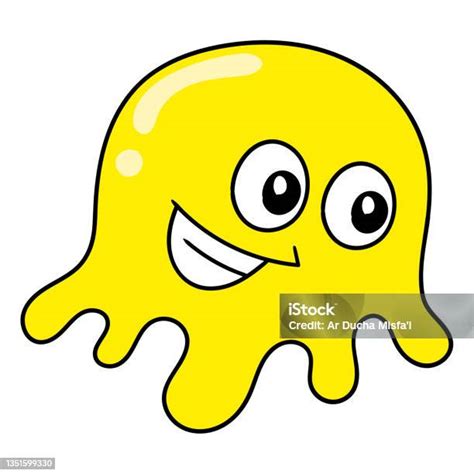 노란 점액 머리 웃는 행복한 얼굴 벡터 일러스트 판지 이모티콘 낙서 아이콘 그리기 끈적끈적한에 대한 스톡 벡터 아트 및 기타 이미지 끈적끈적한 낙서 드로잉 노랑