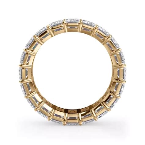Emerald Cut Lab Diamond Eternity Ring 60 Ct Tw 14k Yellow Gold