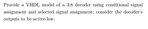 Solved Provide A Vhdl Model Of An 81 Mux Using Conditional