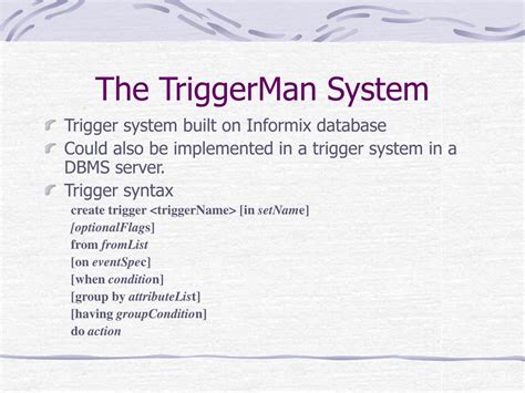 PPT TriggerMan Scalable Trigger Processing System For Database Systems PowerPoint