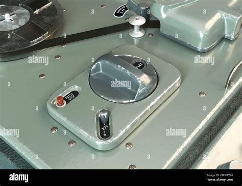 A Vintage Reel To Reel Analogue Analogue Audio Recorder In A Leather