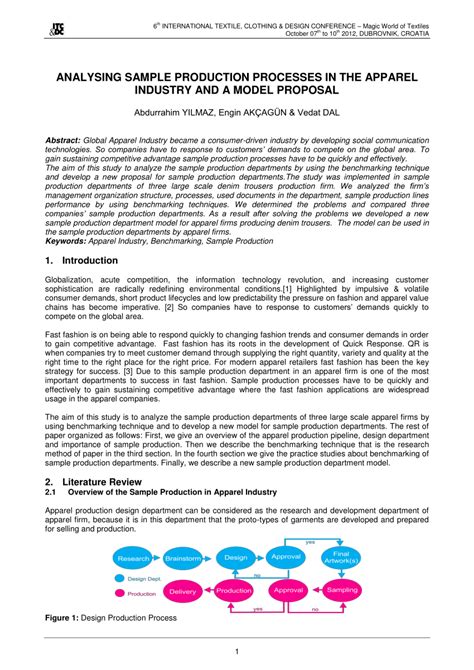 Pdf Analysing Sample Production Processes In The Apparel Industry And