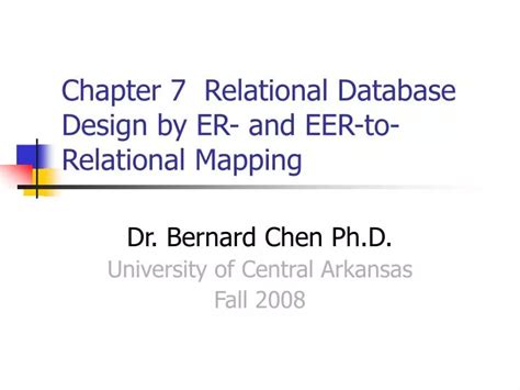 Ppt Chapter 7 Relational Database Design By Er And Eer To Relational