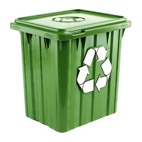 A Green Trash Can With A Recycling Symbol On It 49352670 Png