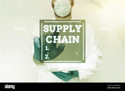 Writing Displaying Text Supply Chain Business Idea System Of Organization And Processes From