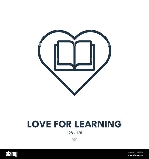 Love For Learning Icon Knowledge Education Read Editable Stroke