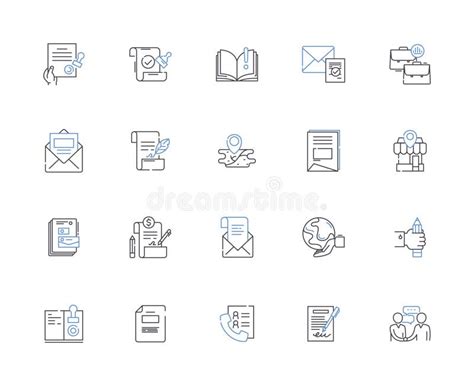 Office Design Outline Icons Collection Office Design Interior