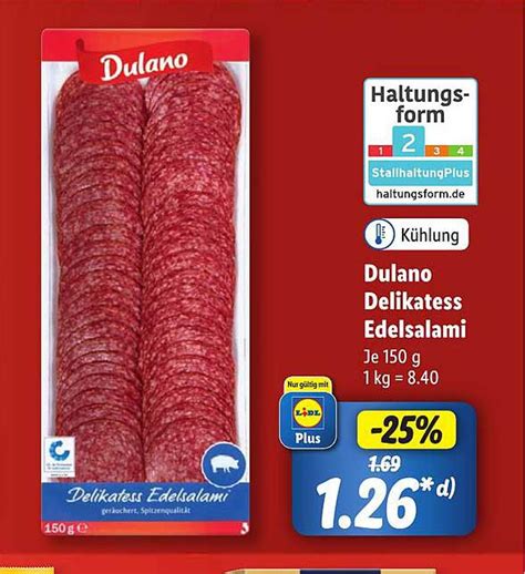 Dulano Delikatess Edelsalami Angebot Bei Lidl 1Prospekte De