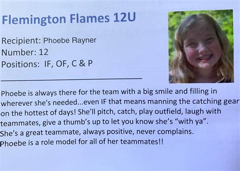 Congratulations To Phoebe Rayner Of Flemington Flames Facebook
