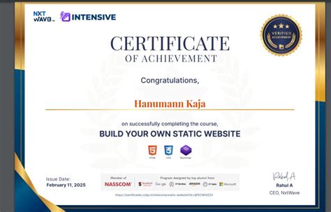 kaja hanumann on linkedin html css bootstrap webdevelopment nxtwave