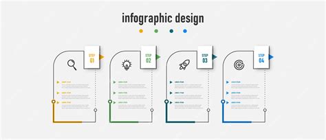 Premium Vector Business Infographics Template Timeline With 4 Steps Or Workflow Diagram Info