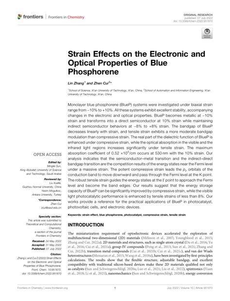 Pdf Strain Effects On The Electronic And Optical Properties Of Blue