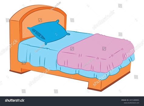 Sleeping Bed Vector Illustration Stock Vector Royalty Free 2471489691
