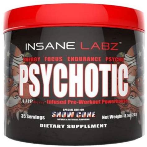 Buy Insane Labz Psychotic Pre Workout Powder Snow Cone 35 Servings