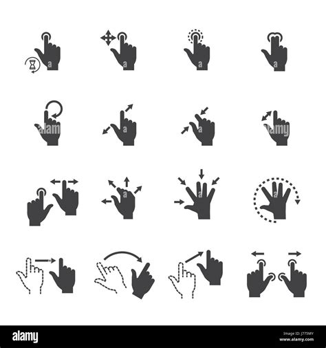 Gesture Icons For Touch Devices Stock Vector Image And Art Alamy