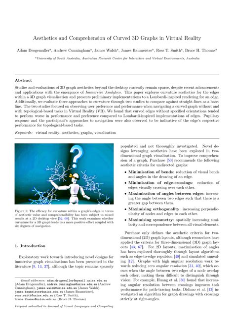 Pdf Aesthetics And Comprehension Of Curved 3d Graphs In Virtual Reality