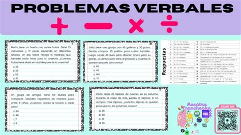 Problema Verbales De Suma Resta Multiplicación Y División Tpt