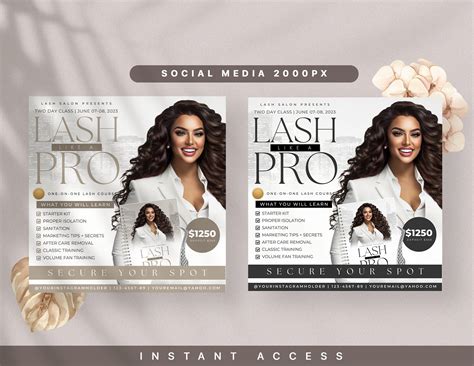 Lash Class Flyer And Manual Cover Course Flyer Lash Etsy
