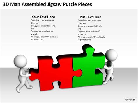 D Men Assembled Jigsaw Puzzle Pieces Business Issues Ppt Graphics Icons PowerPoint Slides