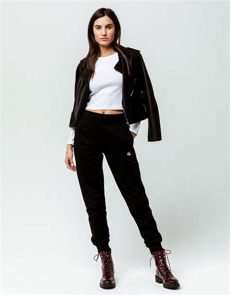 Champion Reverse Weave Black Womens Jogger Pants Black L Tillys