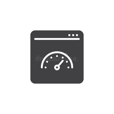 Website Speed Test Symbol Webpage And Dashboard Line Icon Stock Vector Illustration Of