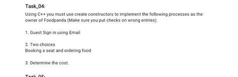 Solved Task04 Using C You Must Use Create Constructors