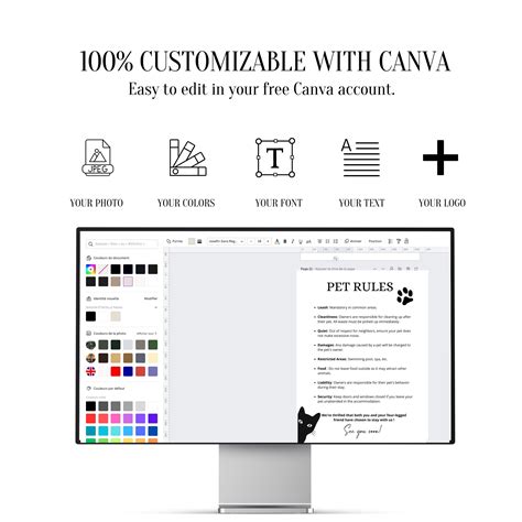 Airbnb Canva Template Pet Rules Sign Airbnb Pet Rules Canva Template