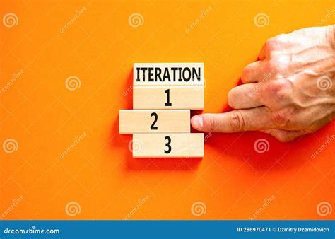 Time To Iteration 2 Symbol Concept Word Iteration 1 2 3 On Wooden