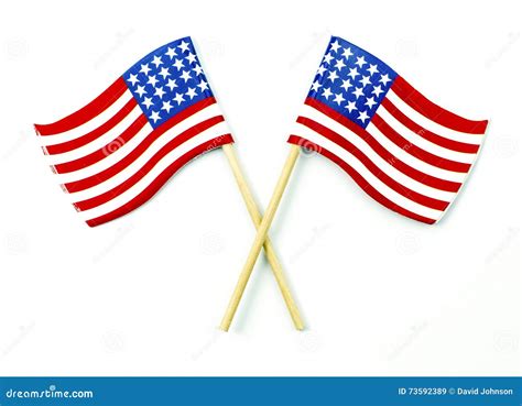 Crossed American Flags Clip Art