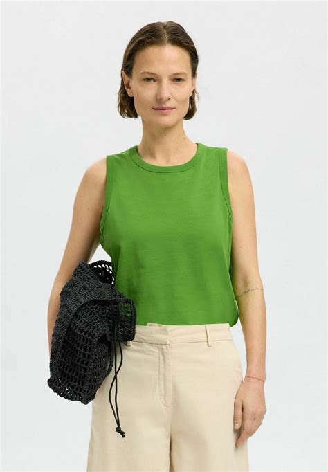Selected Femme Top Spindle Treegrün Zalando