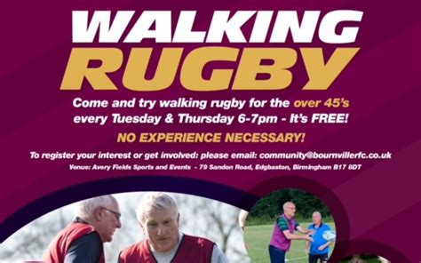 If Youre Over 45 Like Walking And Rugby Youre Our Perfect Match