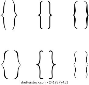 Curly Braces Double Symmetric Brackets Vector Stock Vector Royalty Free Shutterstock