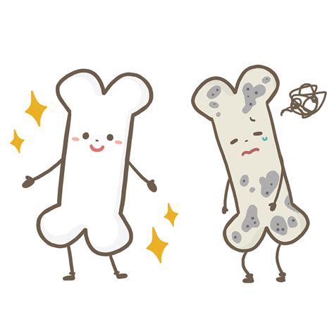 健康な骨と骨粗しょう症の骨のキャラクターイラスト🎨【フリー素材】｜看護roo カンゴルー
