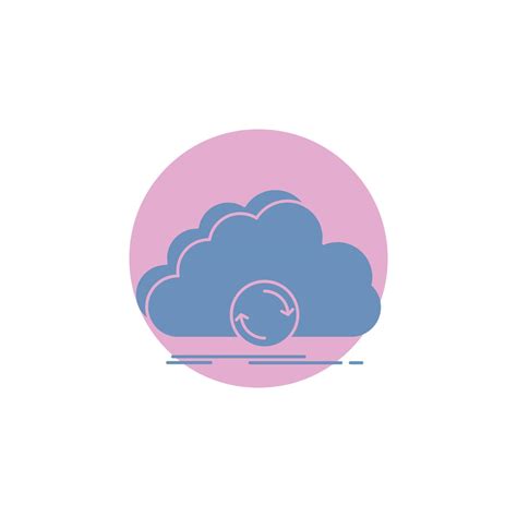 Cloud Syncing Sync Data Synchronization Glyph Icon 12919612 Vector