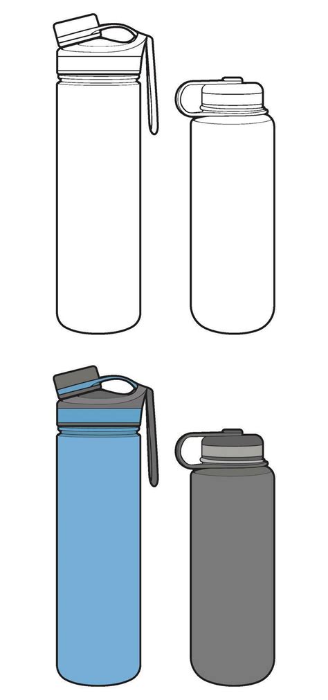 Set Off Coloring Of Tumbler Bottle Outline Drawing Vector Tumbler