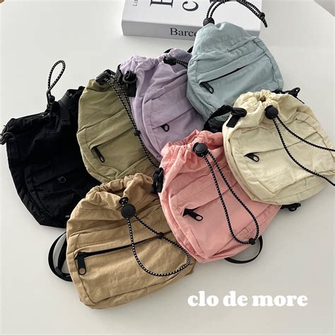 클로드모어 여름크로스백미니백복조리백아노락백나일론백 무지 와샤 복조리 크로스백 7color