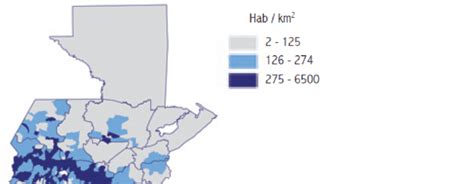 Population Density In Guatemala In 2013 Instituto Nacional De