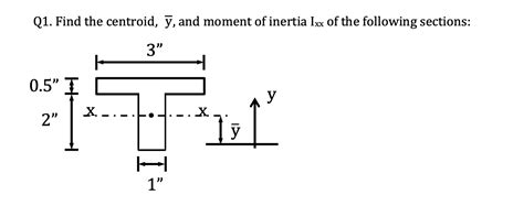 Solved Q1 Find The Centroid Y And Moment Of Inertia Ixx Chegg Com