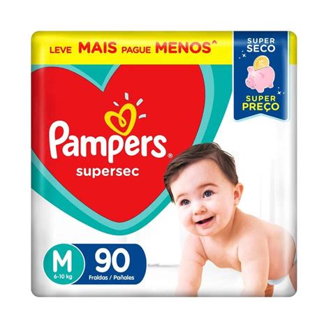 Fraldas Pampers Supersec M 90 Unidades Shopee Brasil