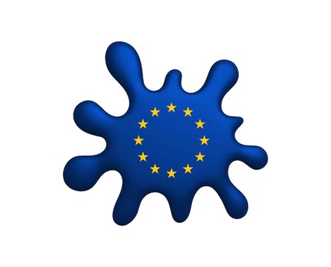 Premium Vector Splash With Flag Of European Union
