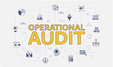 Operational Audit Concept With Icon Set With Big Word Or Text On Center Stock Illustration