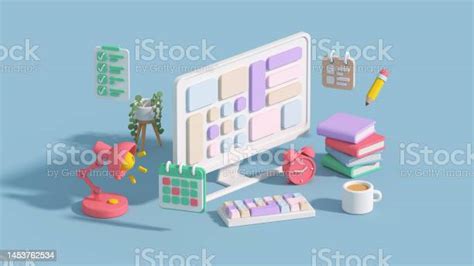 프로젝트 작업 관리 및 효과적인 시간 계획 3d 렌더링 그림 3차원 형태에 대한 스톡 사진 및 기타 이미지 3차원 형태 개념 단일 이미지 Istock