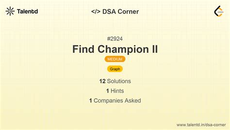 Find Champion Ii Dsa Problem Talentd