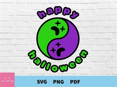 Happy Halloween Svg Yin Yang Pumpkin Svg Yin Yang Ghost Svg Cute