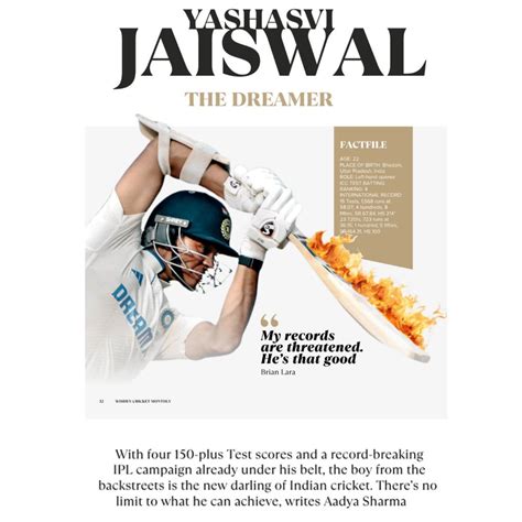 Pleased To Be A Part Of The Latest Wisden Cricket Monthly Magazines Cover Story Profiling