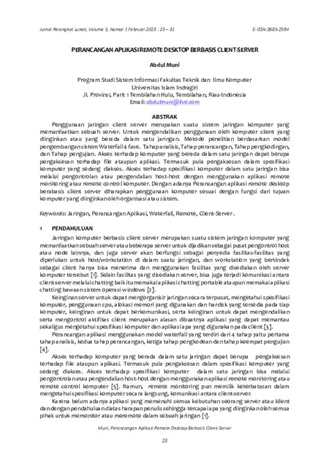 pdf perancangan aplikasi remote desktop berbasis client server