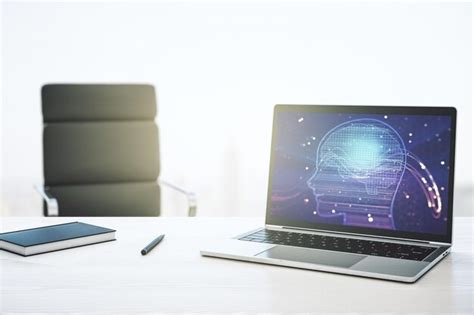 Modern Computer Monitor With Creative Artificial Intelligence Symbol Neural Networks And Machine